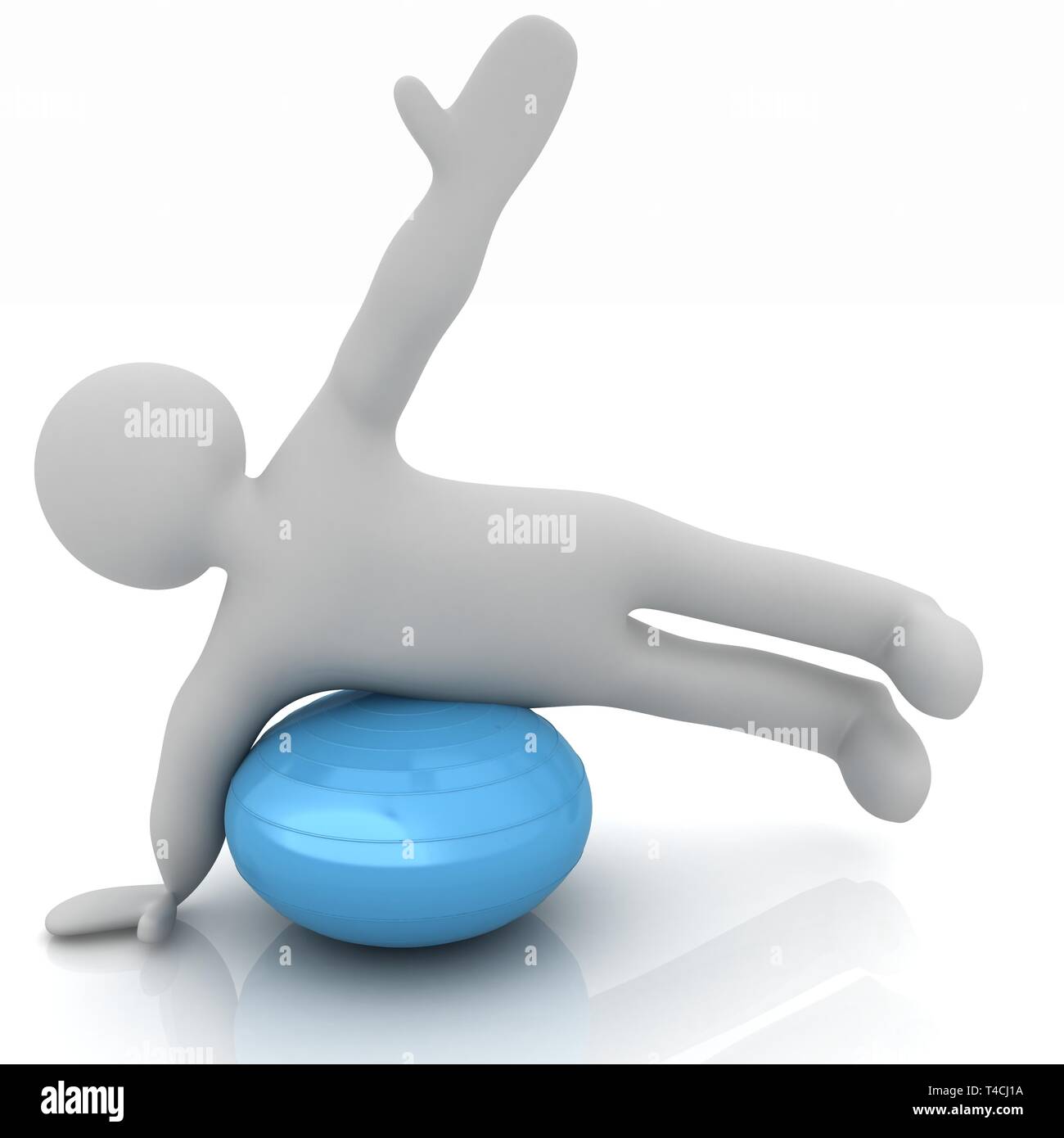 3d man exercising position on fitness ball. My biggest pilates series ...