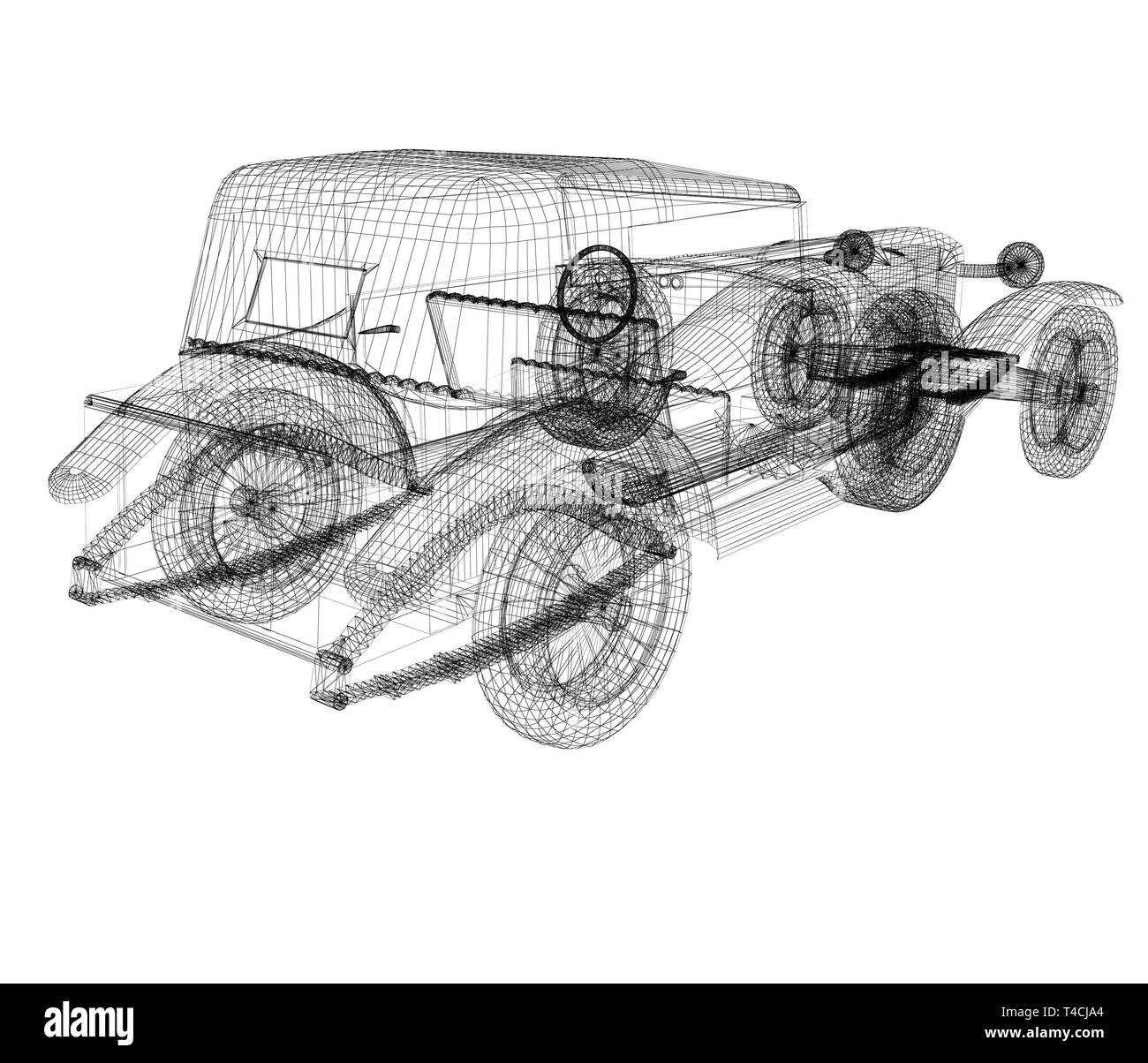 3d model retro car Stock Photo - Alamy