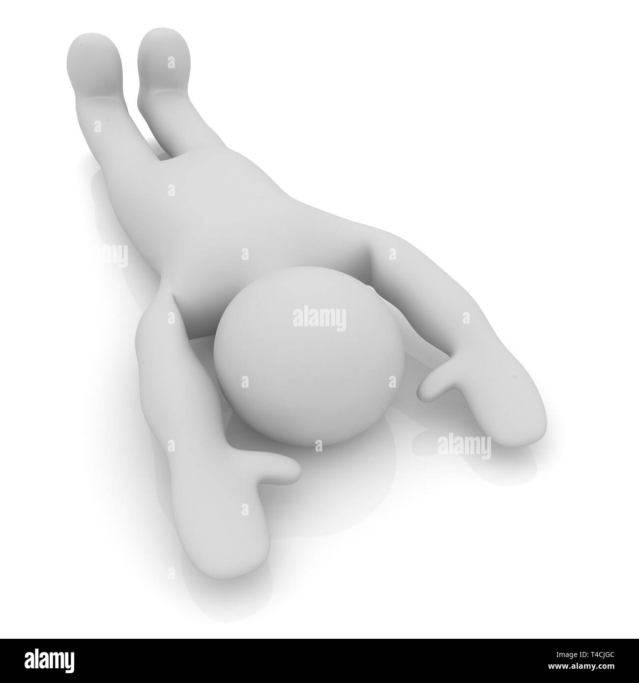 3d man isolated on white. Series: morning exercises - flexibility ...