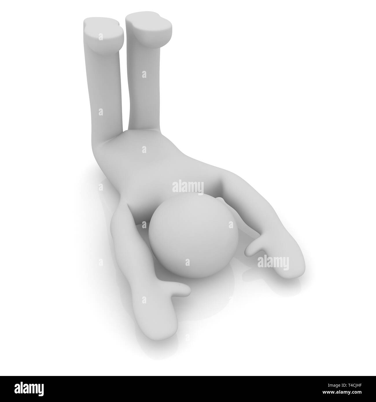 3d man isolated on white. Series: morning exercises - flexibility ...
