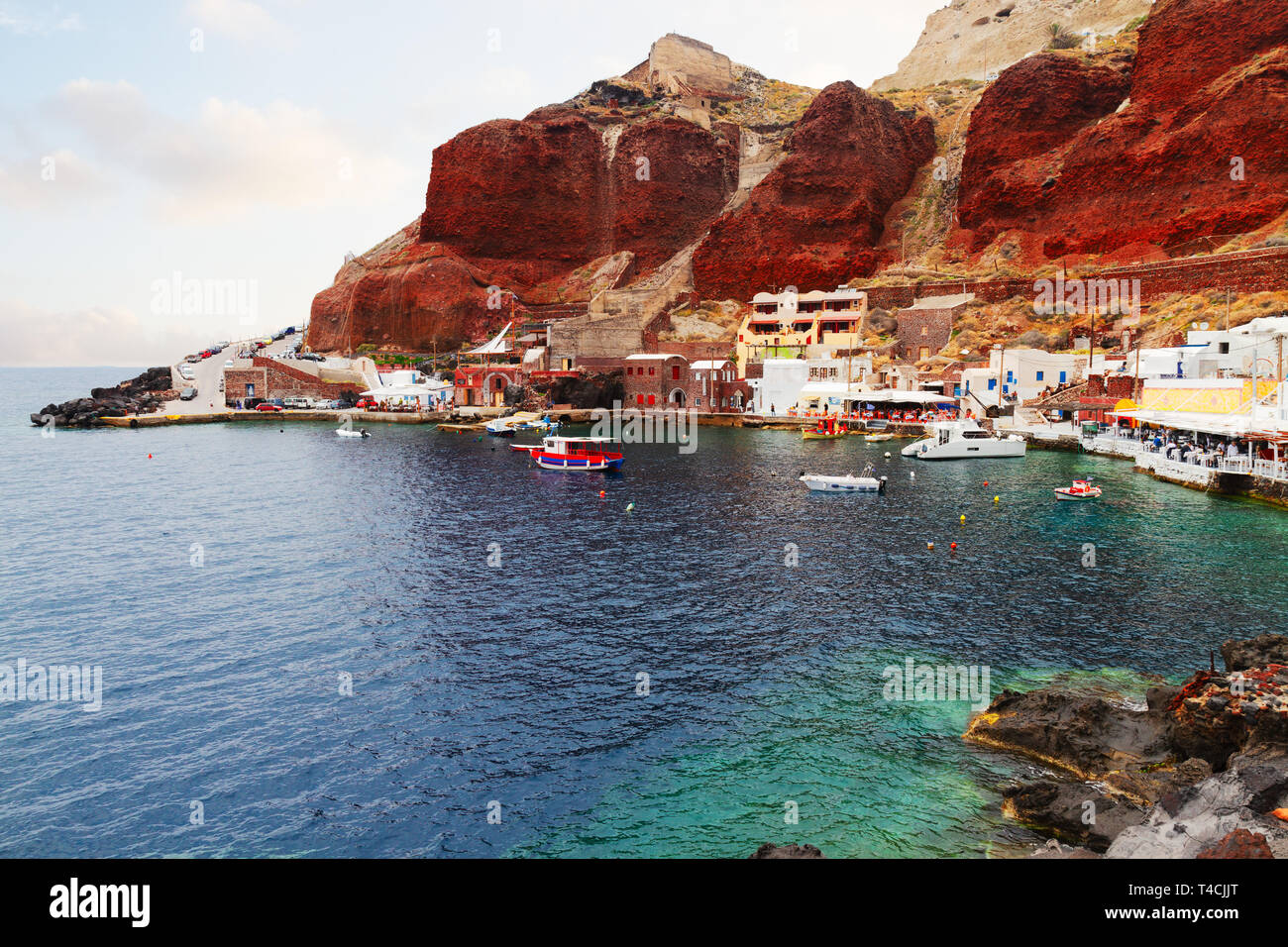 Amoudi bay boats port hi-res stock photography and images - Alamy