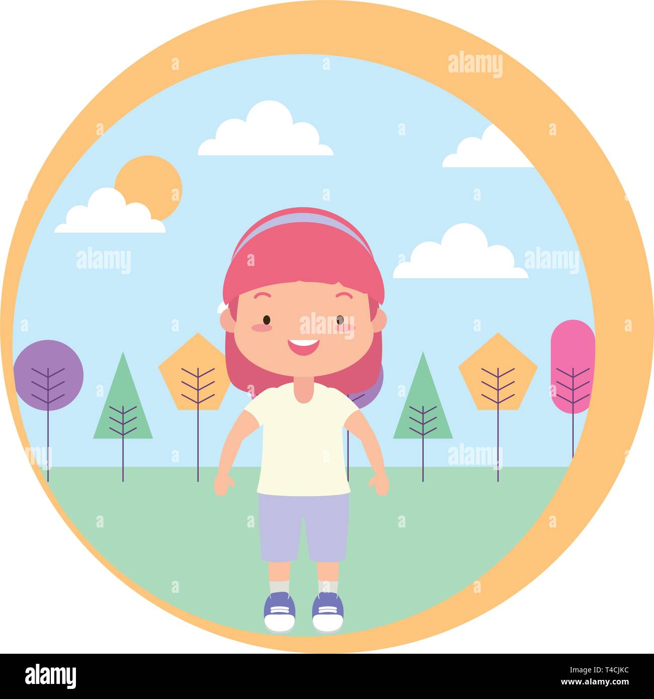 cute little girl park Stock Vector Image & Art - Alamy