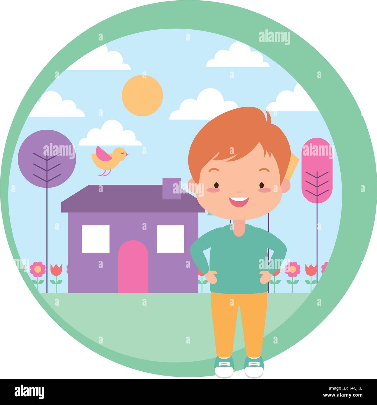 cute boy house Stock Vector Image & Art - Alamy