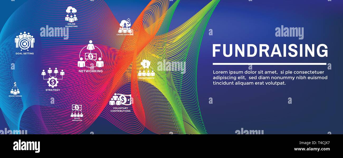 Fundraising Icon Set w Web Header Banner Stock Vector Image & Art - Alamy