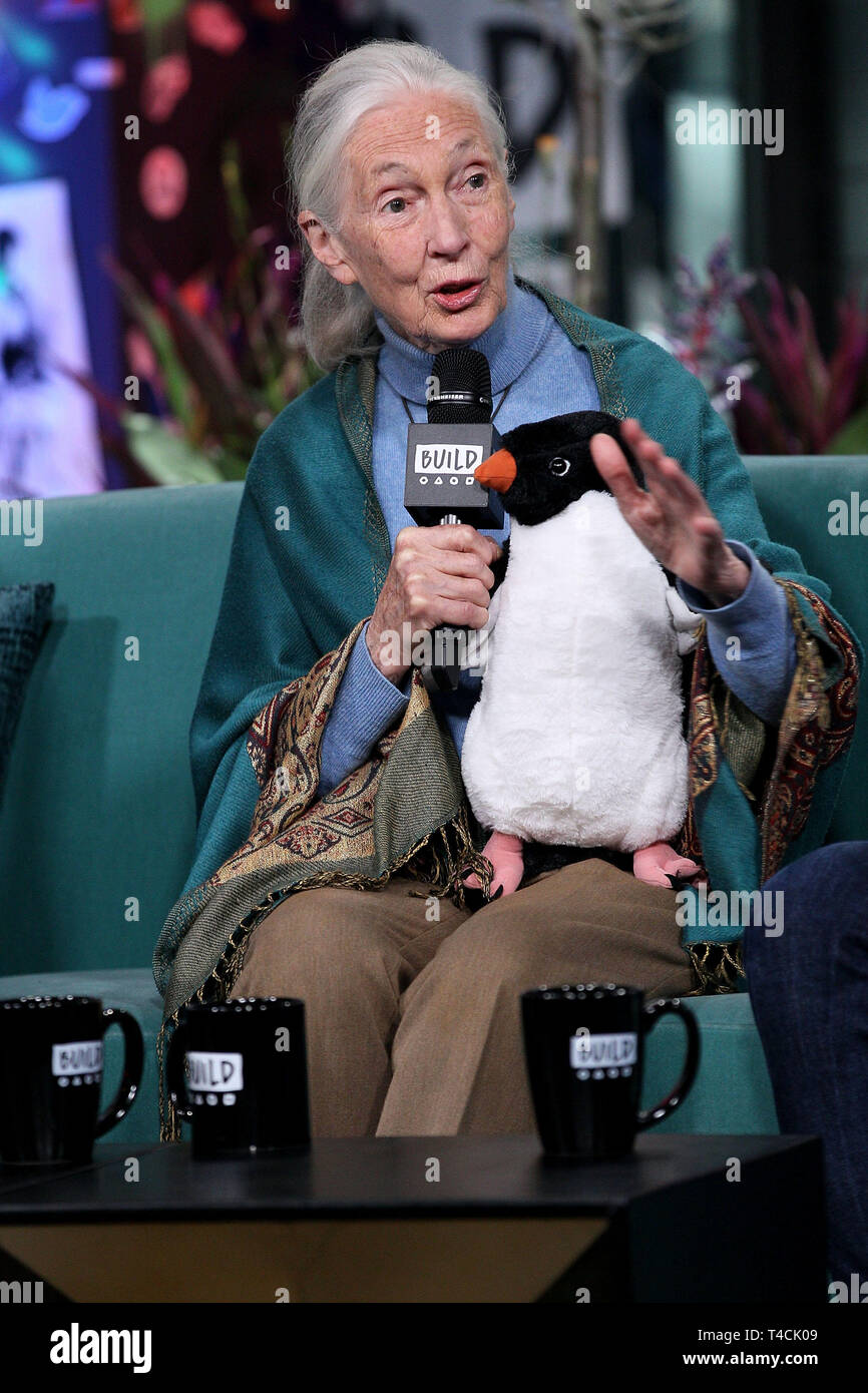 New York, USA. 15 Apr, 2019. ‪Jane Goodall‬ at BUILD Series, discussing ...