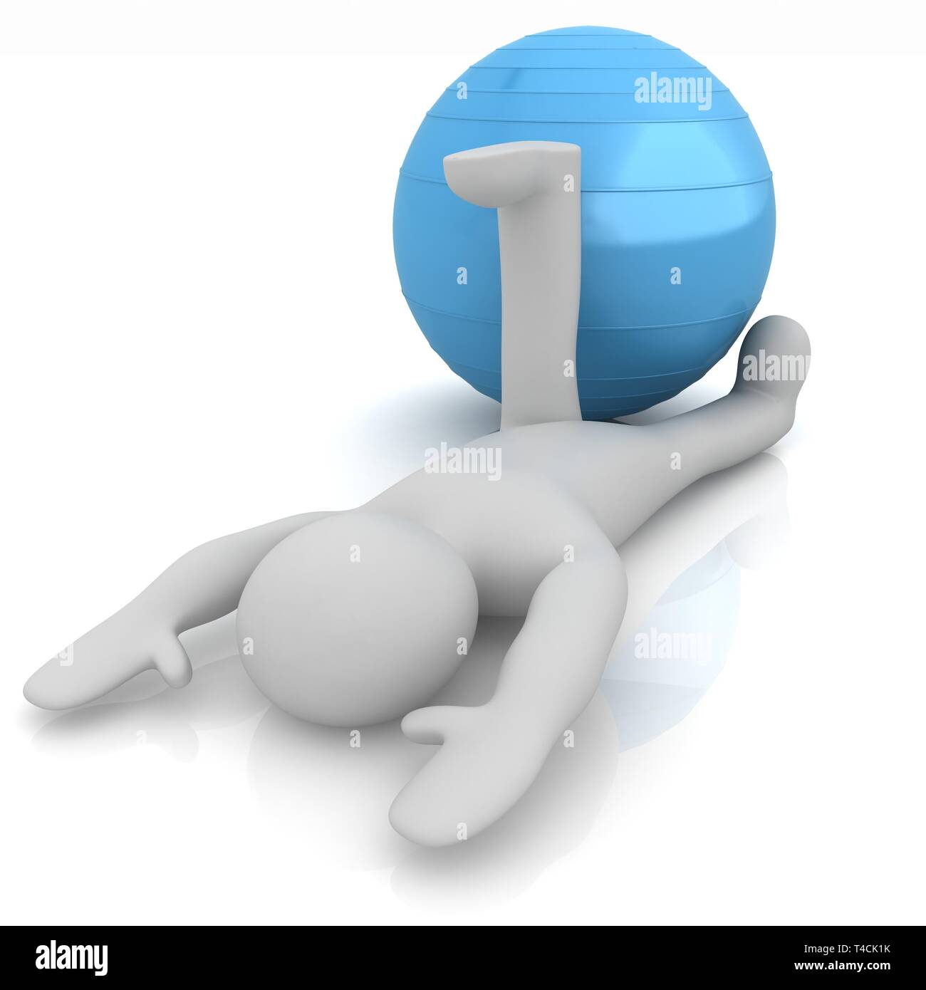 3d man exercising position on fitness ball. My biggest pilates series ...