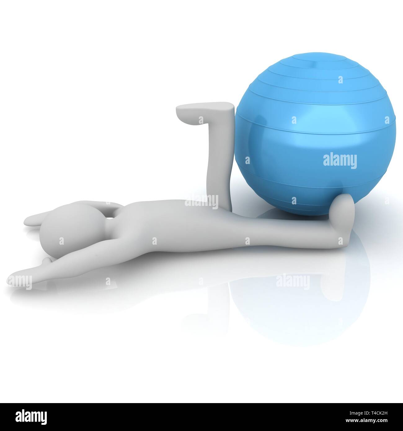 3d man exercising position on fitness ball. My biggest pilates series ...