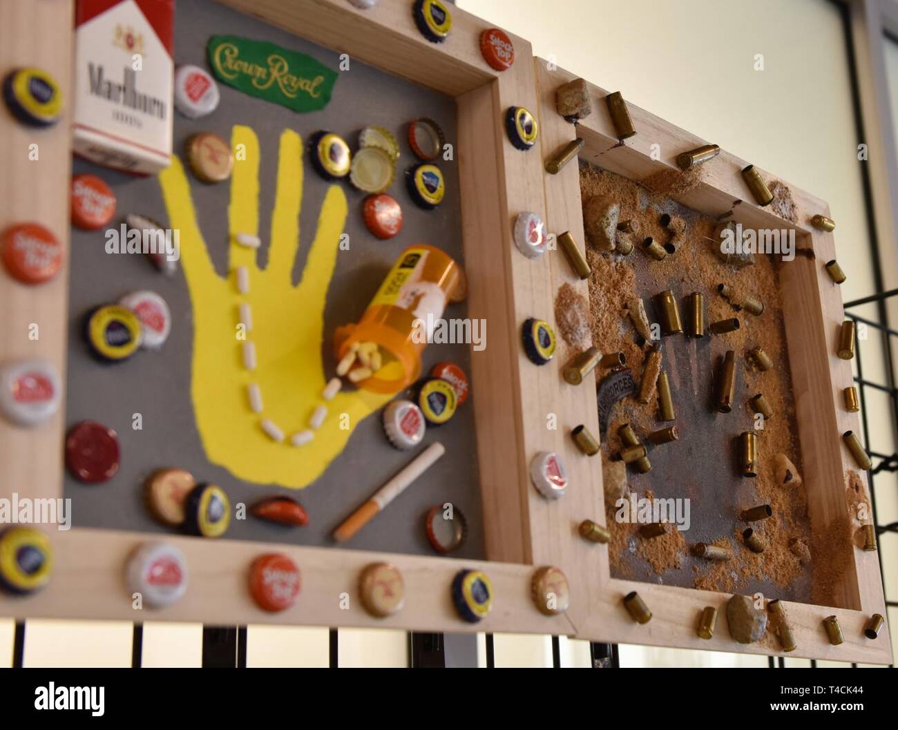 Art Therapy Class creations on display at the Intrepid Spirit Center on ...