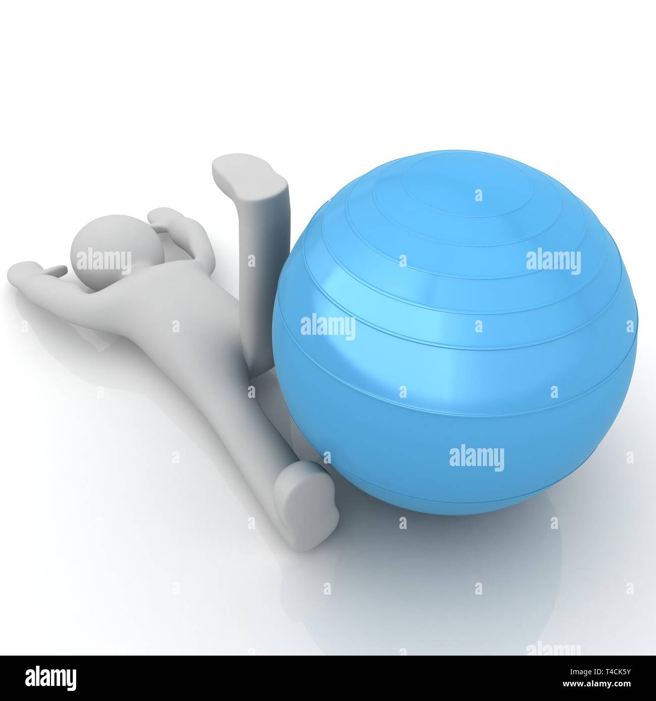3d man exercising position on fitness ball. My biggest pilates series ...