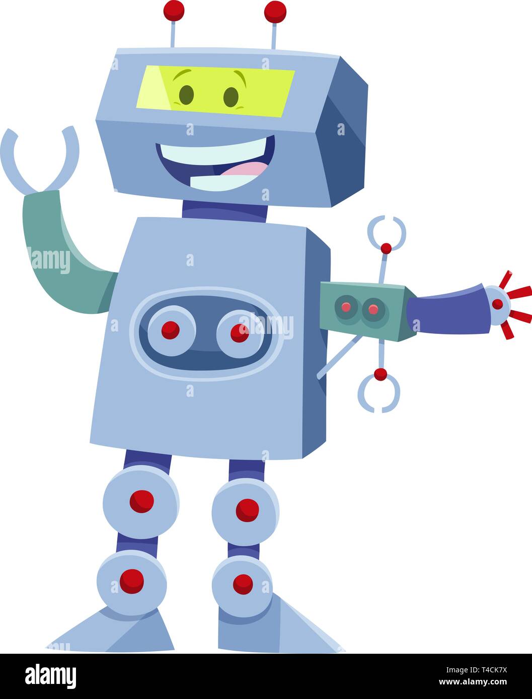 Cartoon Illustration of Funny Robot Fantasy or Science Fiction ...