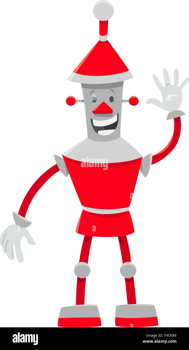 Cartoon Illustration of Robot or Droid Fantasy or Science Character ...