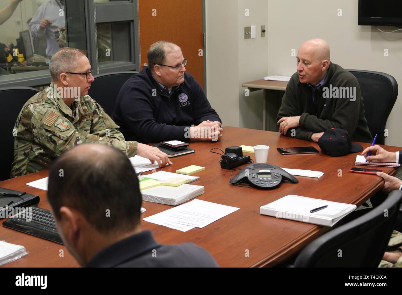 Nebraska Gov. Pete Ricketts meets with FEMA regional director Paul ...