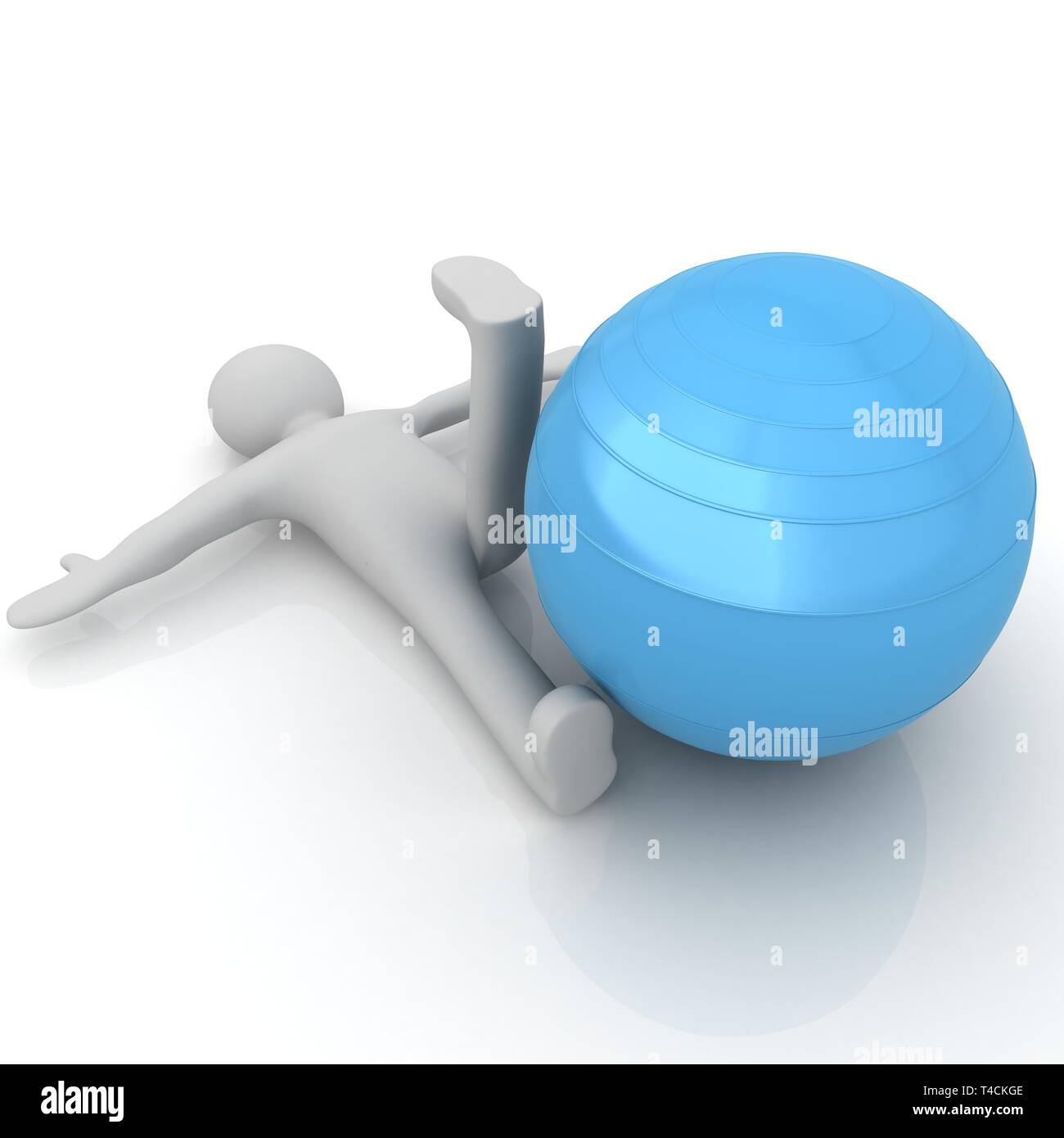 3d man exercising position on fitness ball. My biggest pilates series ...