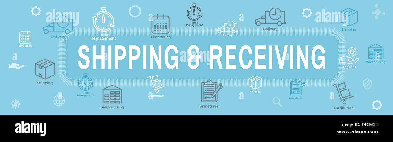 Shipping and Receiving Icon Set w Boxes, Warehouse, checklist, etc ...