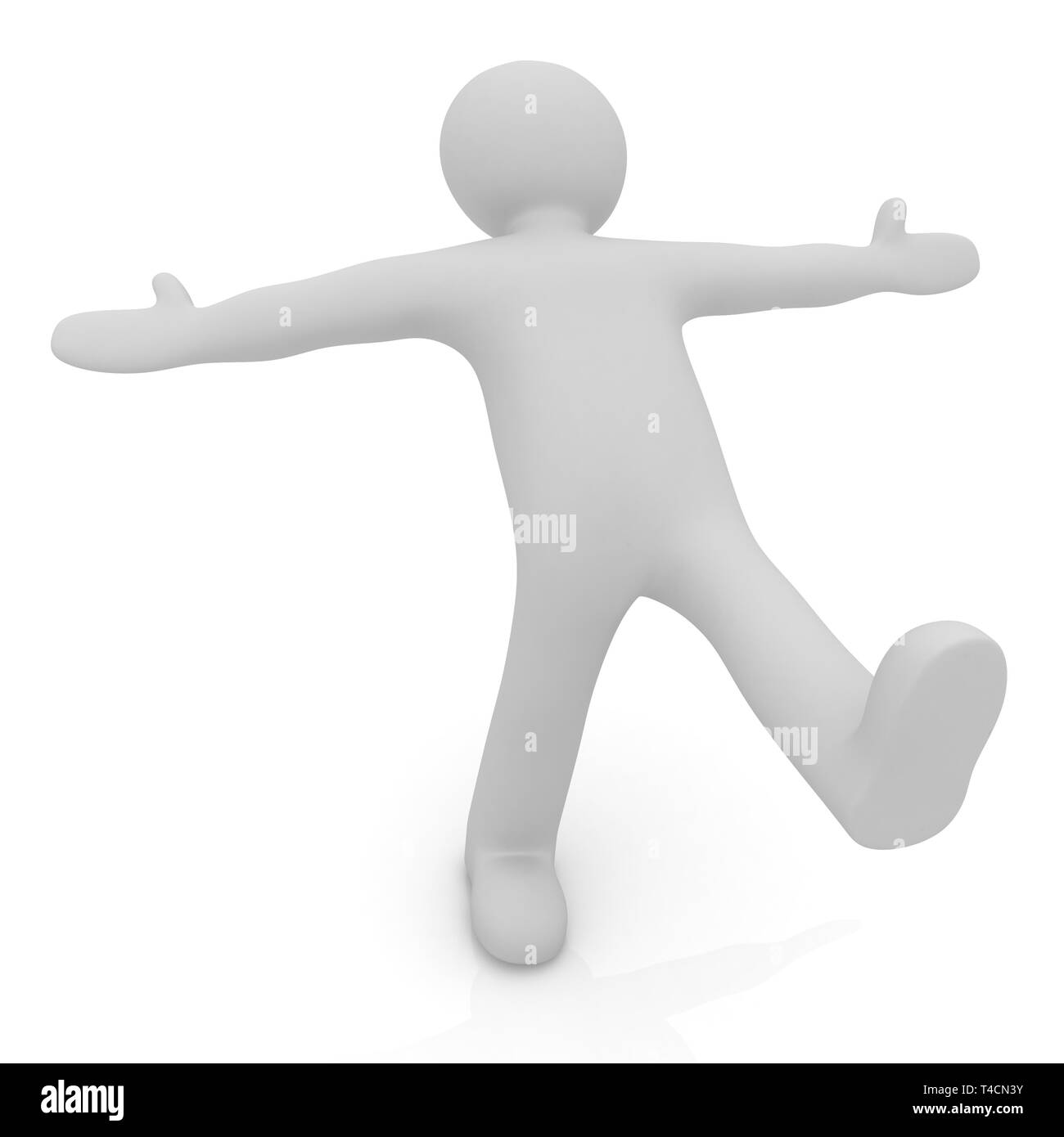 3d man isolated on white. Series: morning exercises - hands in sides ...
