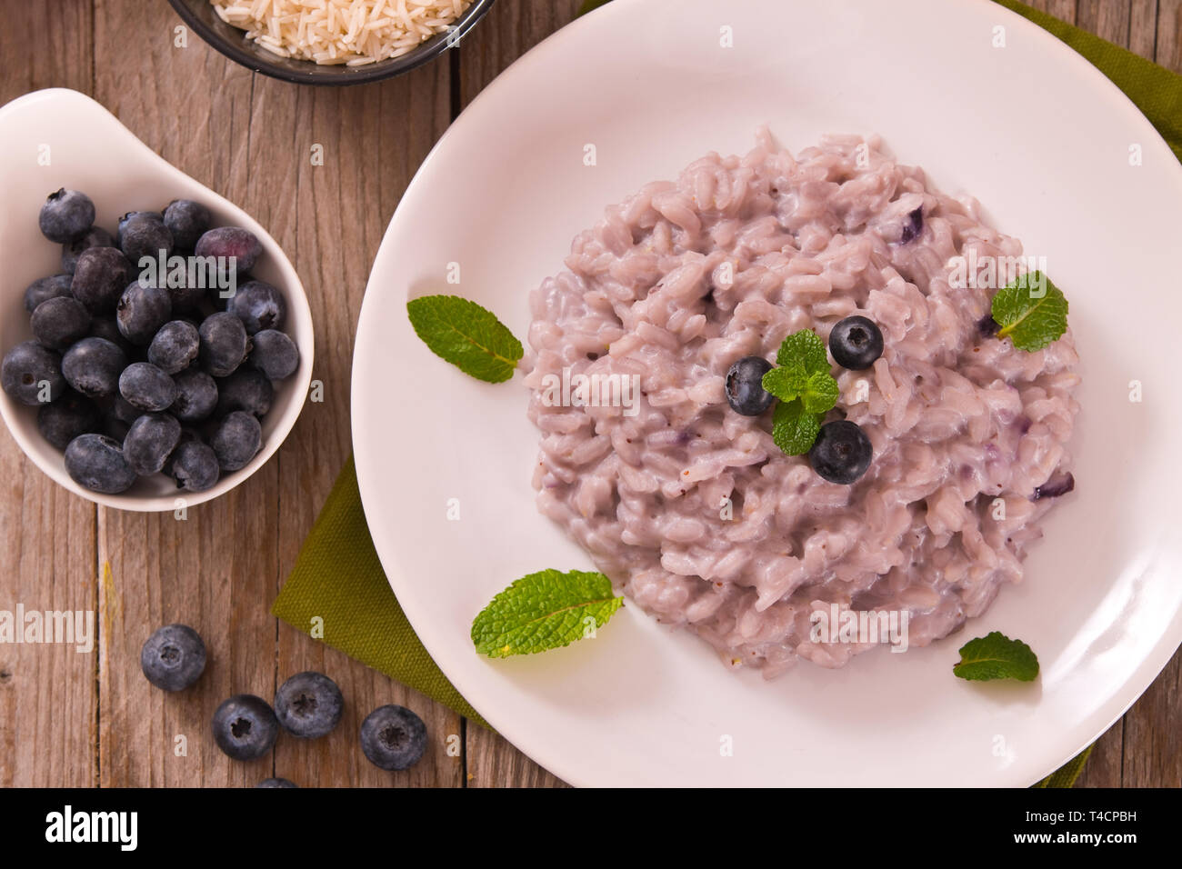 Blueberry risotto with mascarpone Stock Photo - Alamy