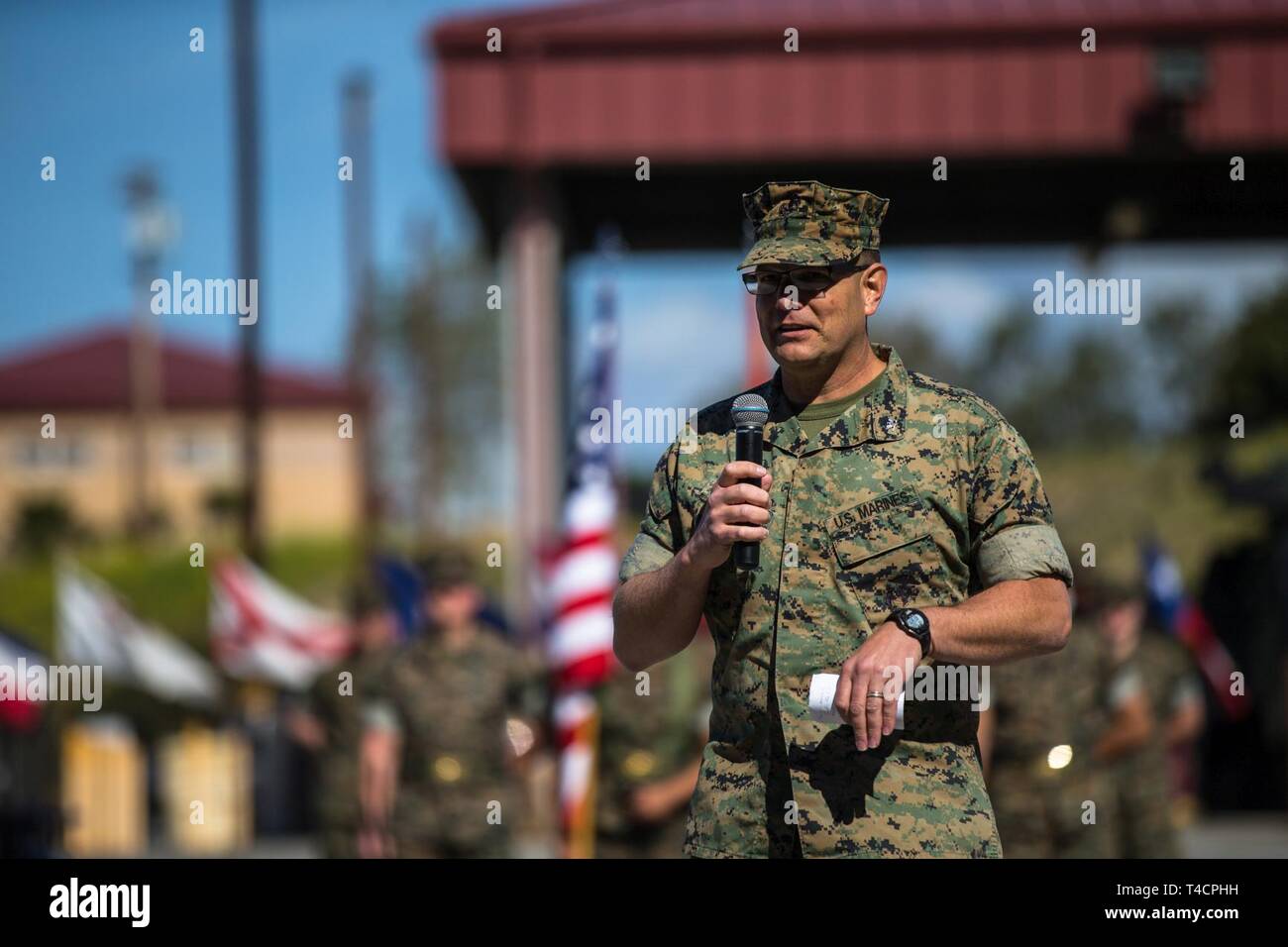 U.S. Marine Corps Col. Daniel Yaroslaski, outgoing commanding officer ...