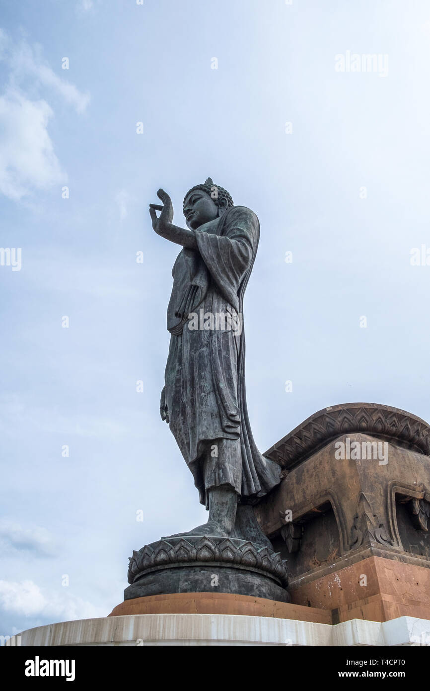 Black buddha statue standing on lotus Stock Photo - Alamy