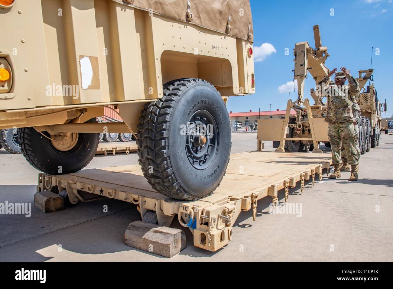 A Soldier from 15th Transportation Company, 100th Brigade Support ...