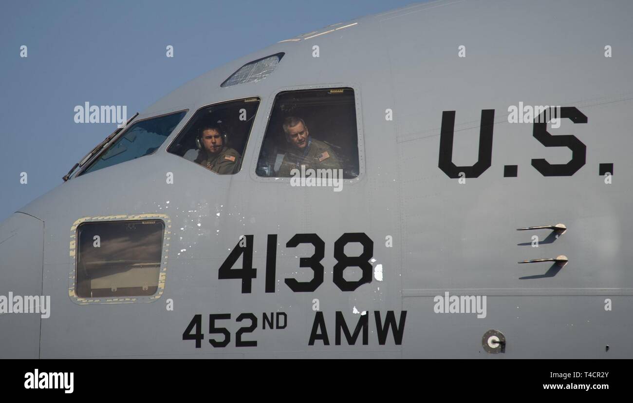 Aircrew personnel assigned to the 452nd Air Mobility Wing, March Air ...