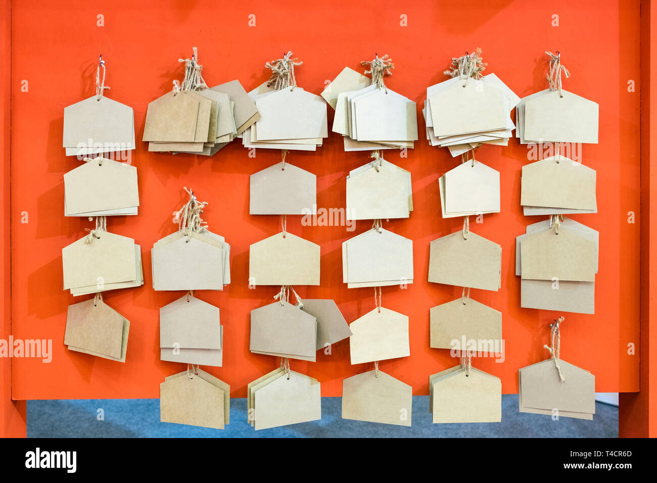 Wood plate culture japanese on red background Stock Photo - Alamy