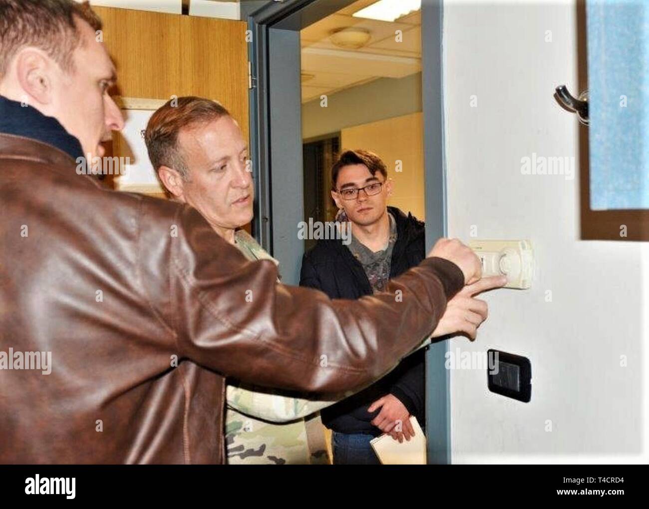 USAG Italy Garrison Commander Col. Erik M. Berdy conducts an inspection ...