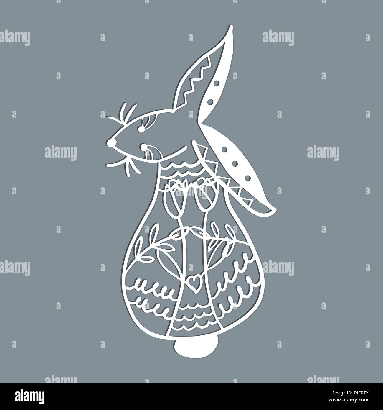 Rabbit floral background pattern Stock Vector Images - Alamy