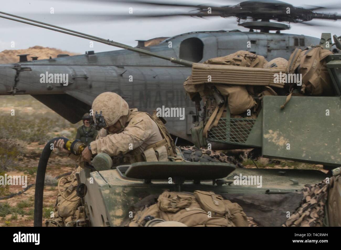 A U.S Marine with 3rd Light Armored Reconnaissance (LAR) Battalion, 1st ...