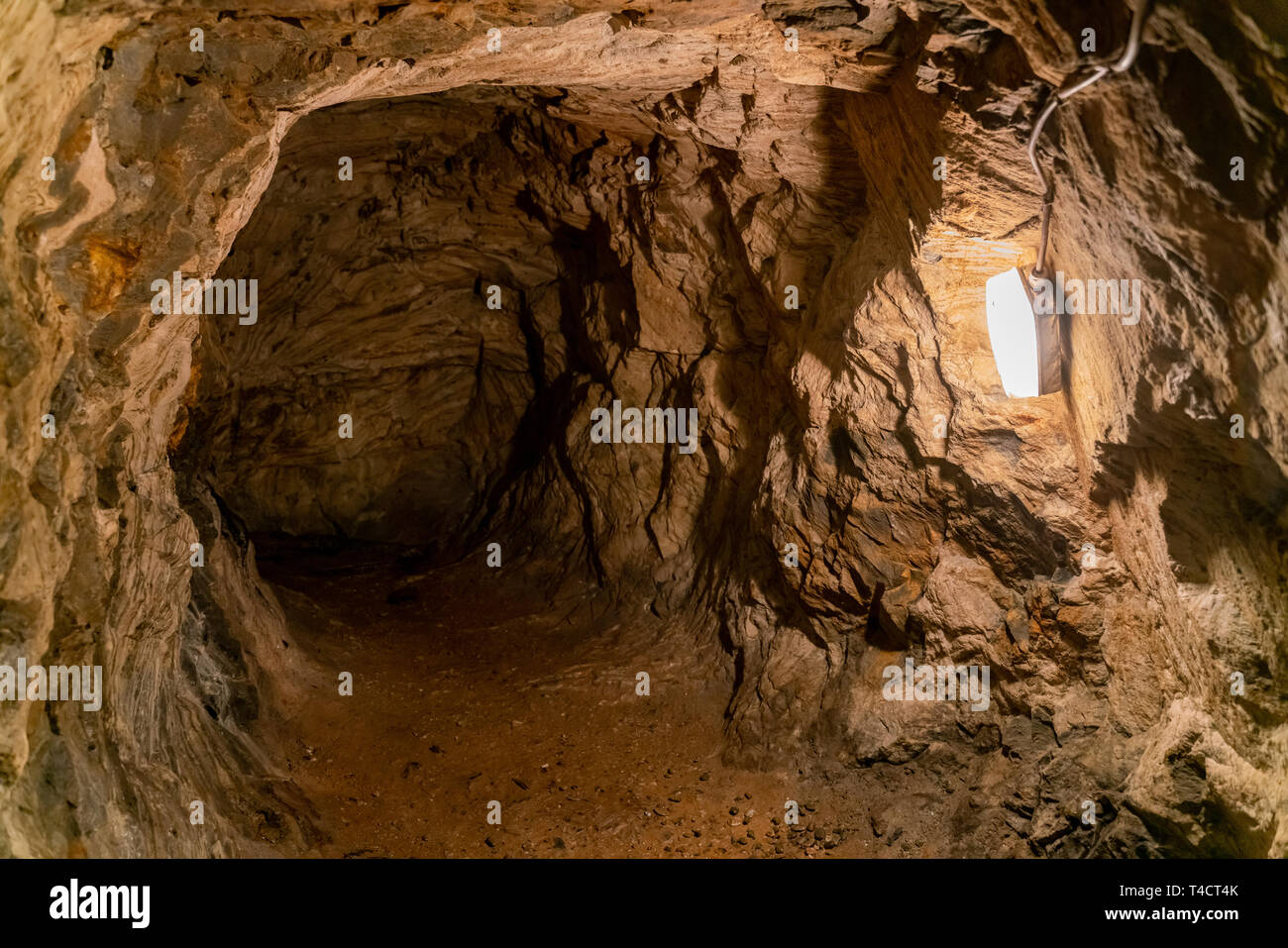Ireland, OCT 27: Interior view of the famous Glengowla mines on OCT 27 ...