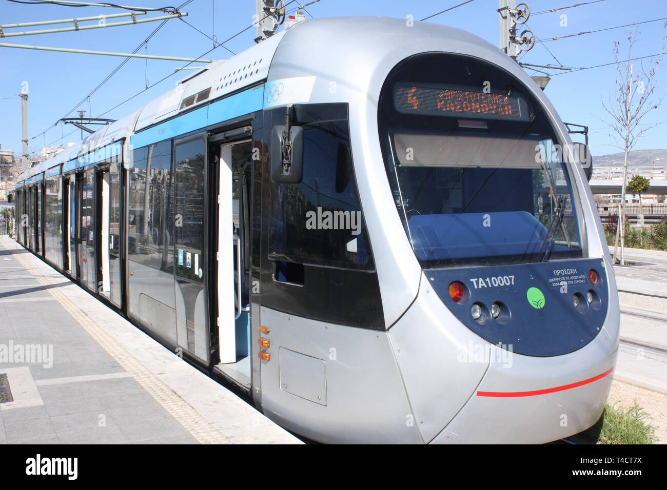 A Tram in Athens, part of the public transport system Stock Photo - Alamy