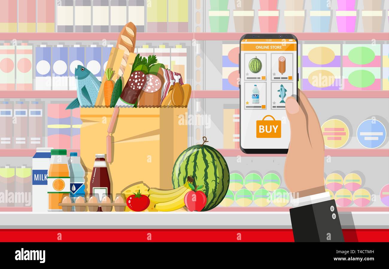 Mobile store inside Stock Vector Images - Alamy