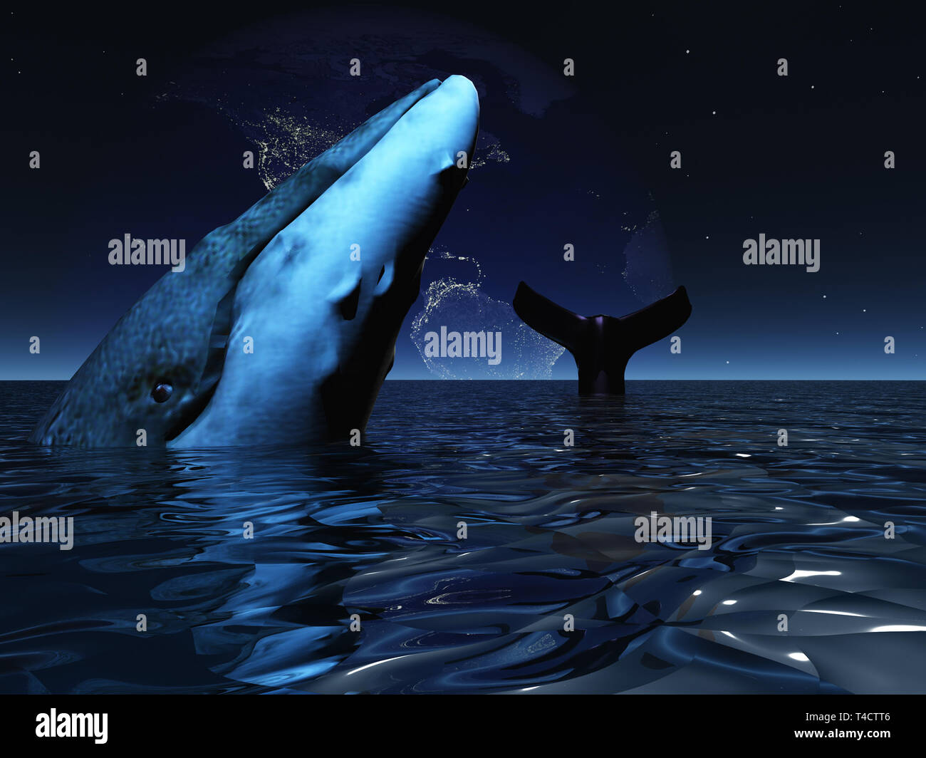 Underwater view of humpback whale swimming in pacific ocean hi-res ...