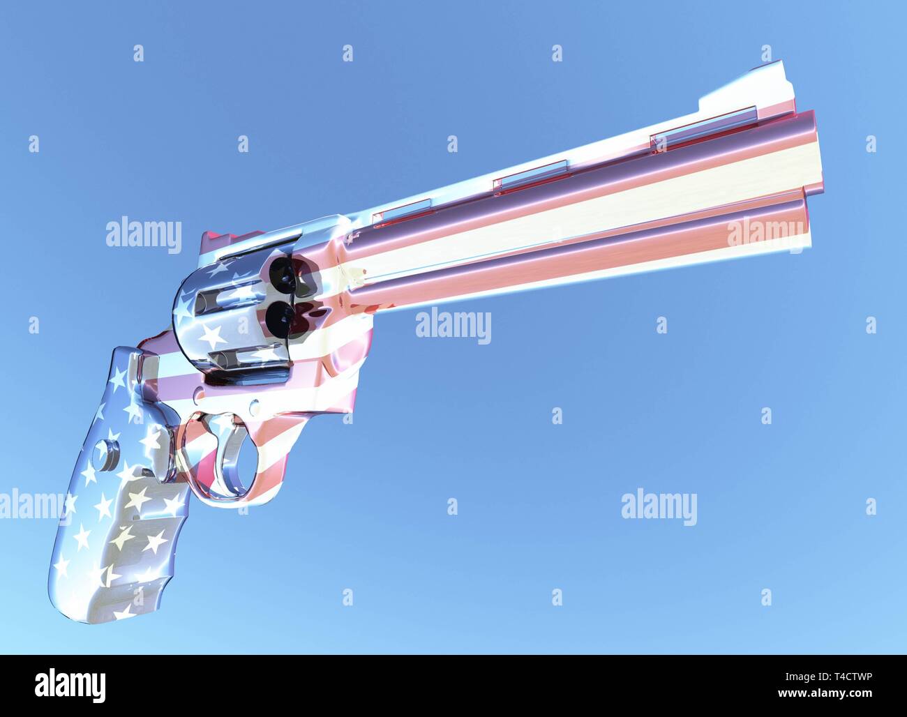 Revolver in US national colors Stock Photo - Alamy