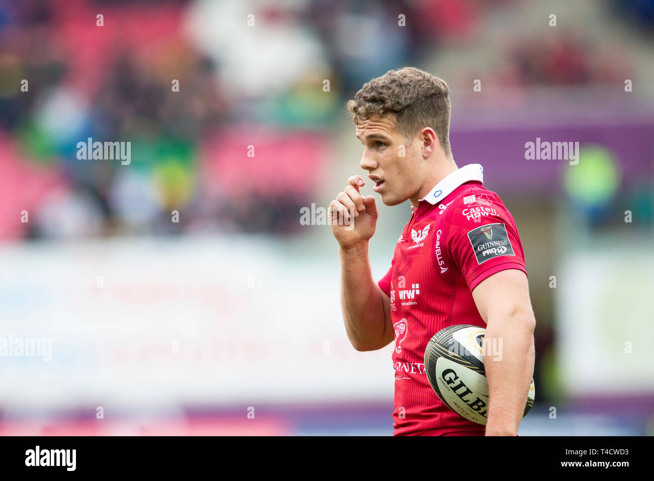Scarlets scrum half Kieran Hardy during a rugby match for the Scarlets ...