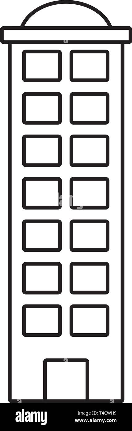 urban building edifice cartoon vector illustration graphic design Stock ...