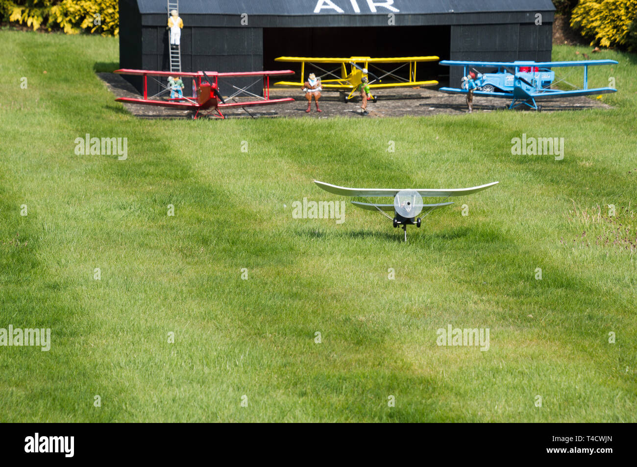Miniature airfield in Godshill model village with aeroplanes at model ...