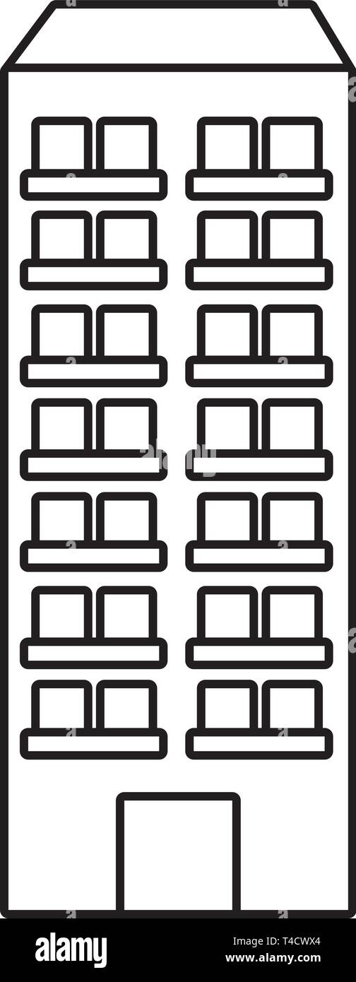 urban building edifice cartoon vector illustration graphic design Stock ...