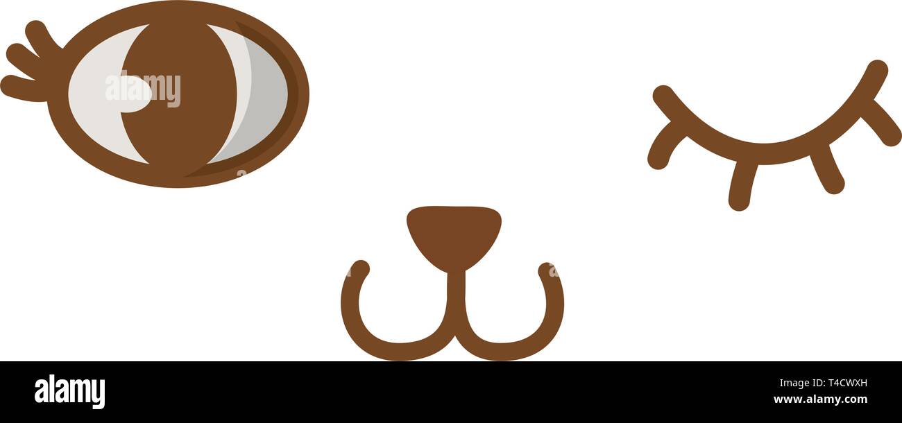 cat face wink eye icon cartoon vector illustration graphic design Stock ...