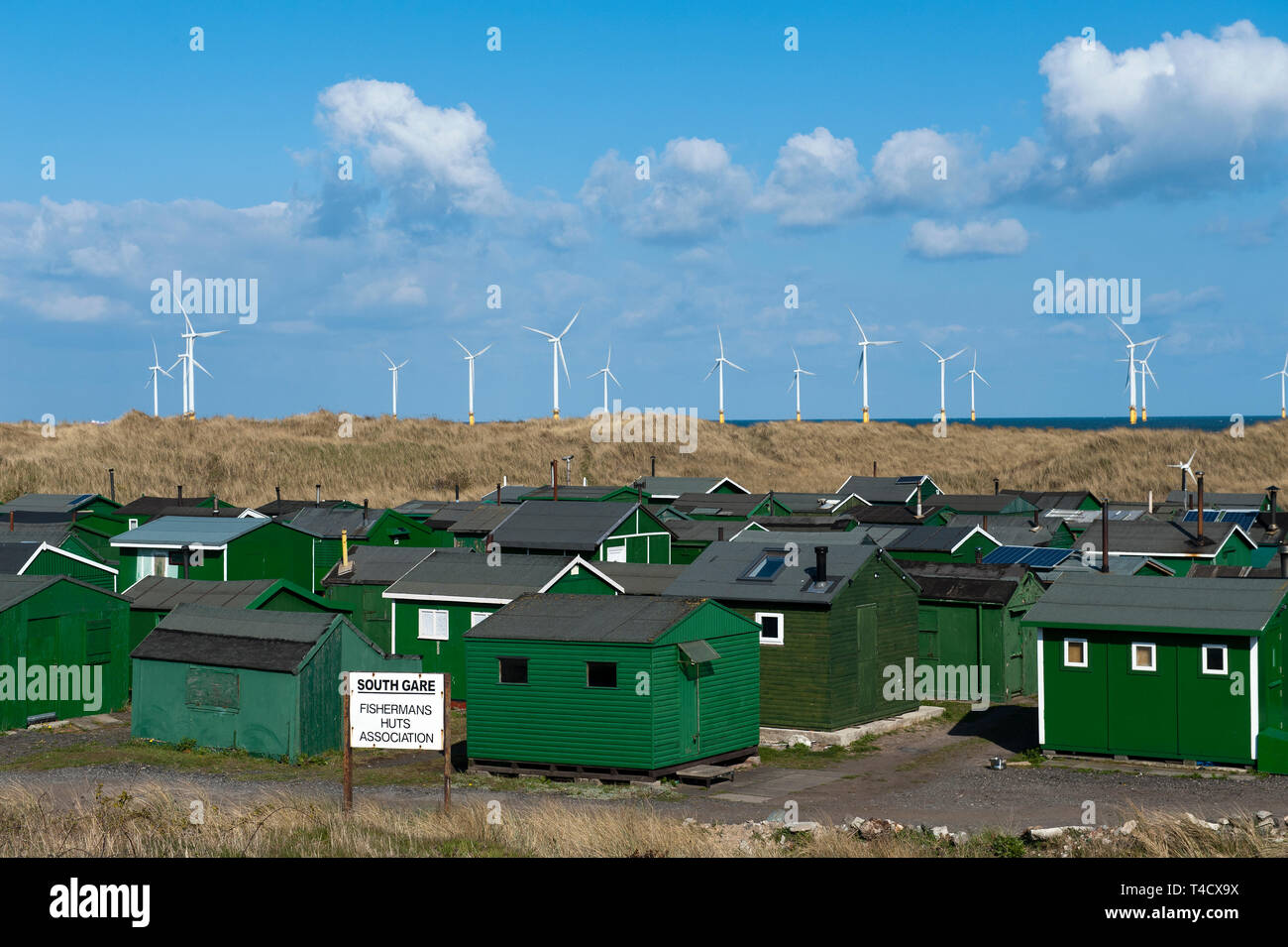 Fishermans huts at South Gare, Redcar Stock Photo - Alamy
