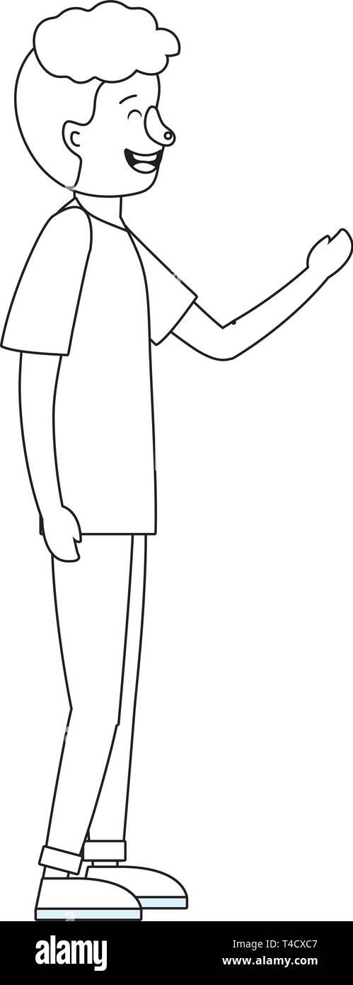 young man body cartoon vector illustration graphic design Stock Vector ...