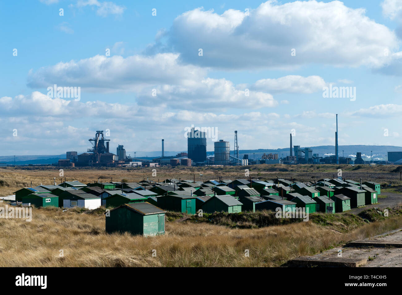 Fishermans huts at South Gare, Redcar Stock Photo - Alamy