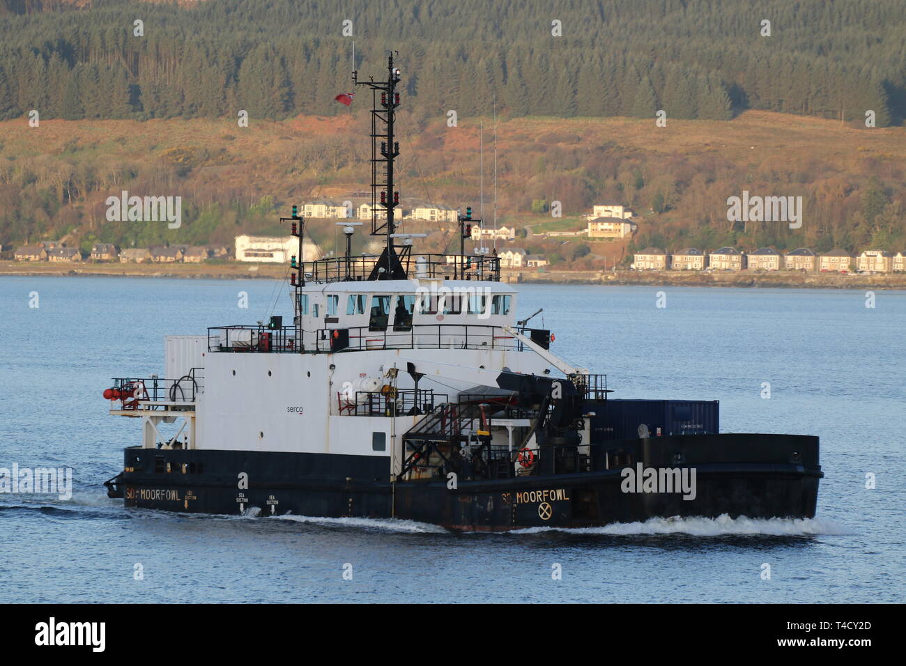 SD Moorfowl, a Moor-class diving support vessel operated by Serco ...