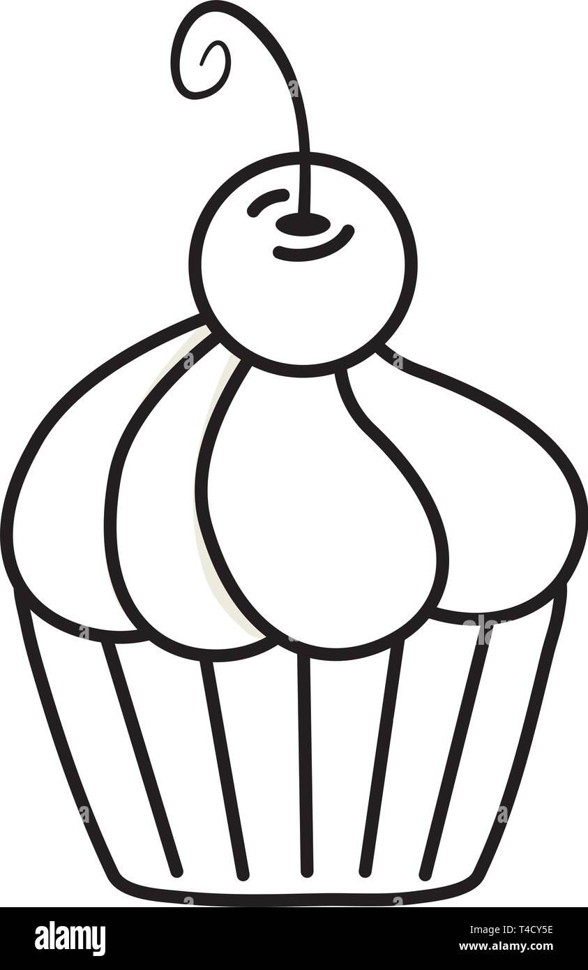 Cupcake Clipart Black And White Outline