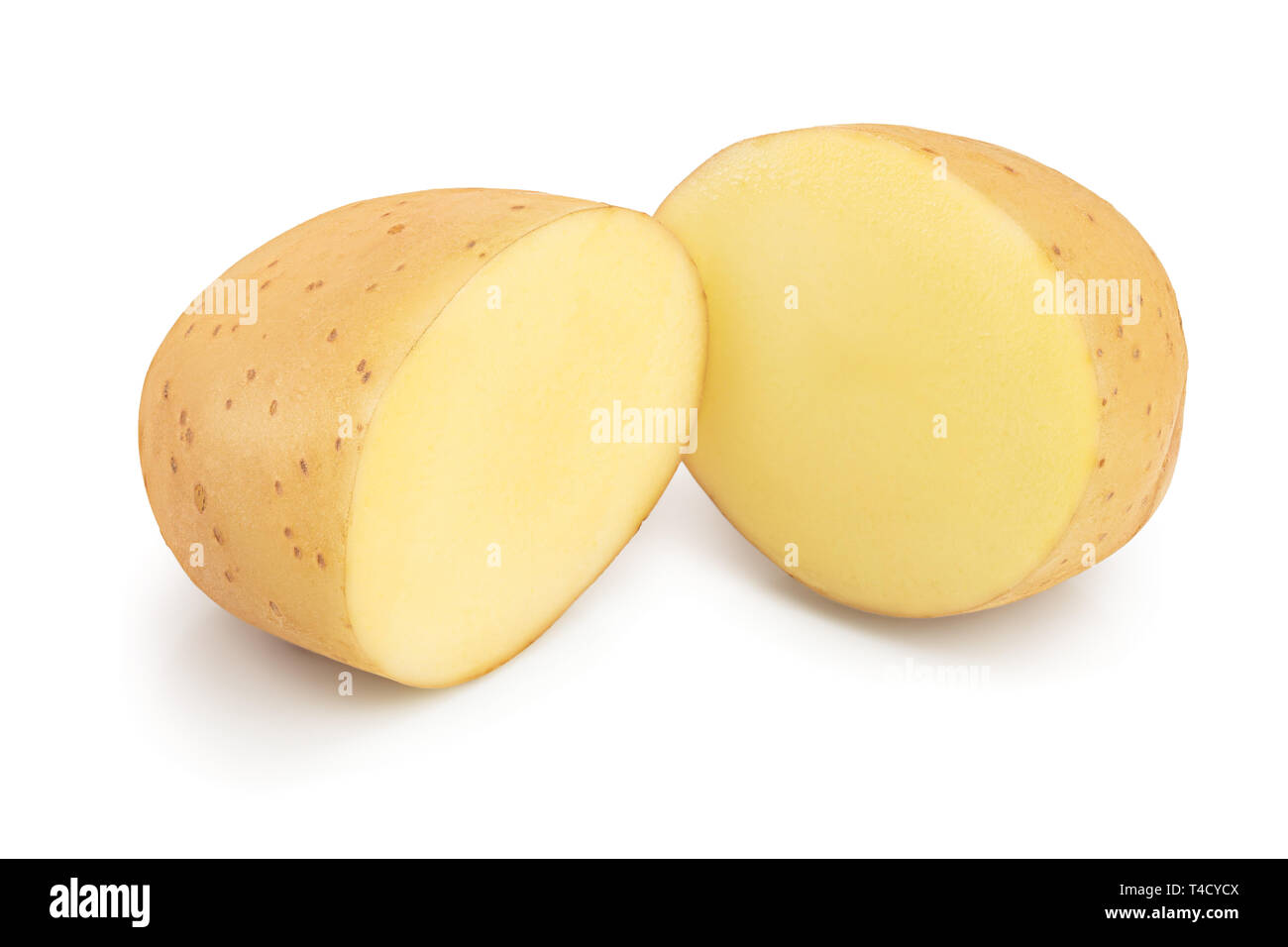 Young potato half isolated on white background. Harvest new Stock Photo ...