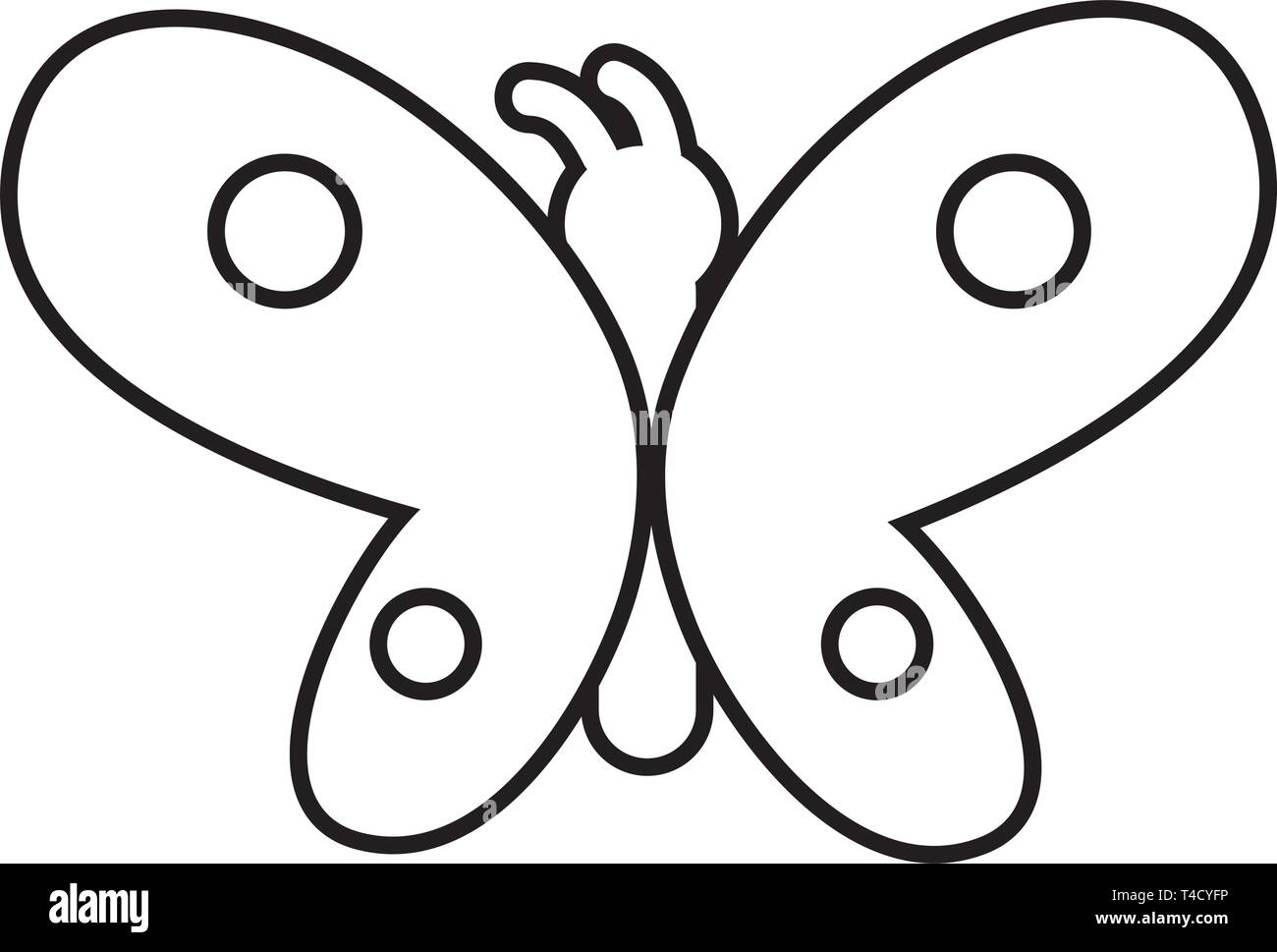 buttlerfly icon cartoon isolated black and white vector illustration ...