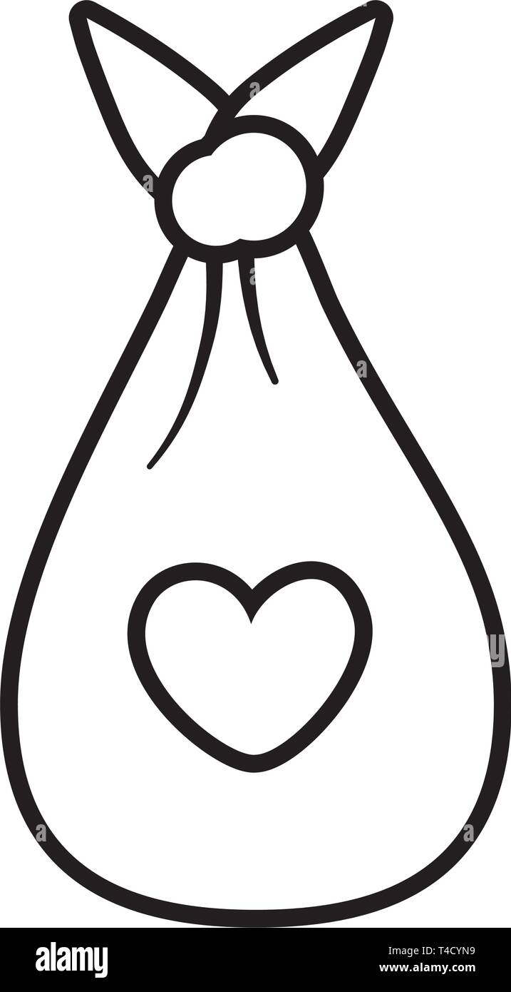 cute baby shower element baby bag cartoon vector illustration graphic ...