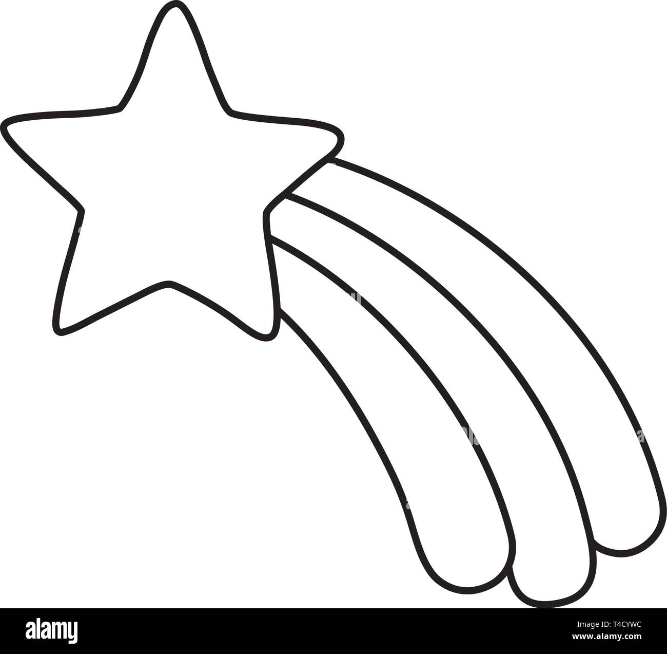 Shooting Star Clipart Black And White