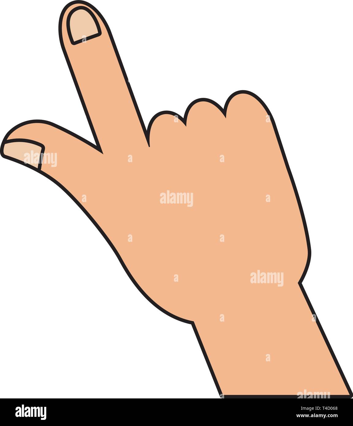 human hand cartoon vector illustration graphic design Stock Vector ...