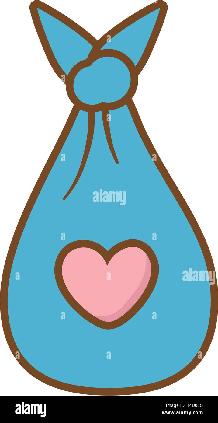 cute baby shower element baby bag cartoon vector illustration graphic ...