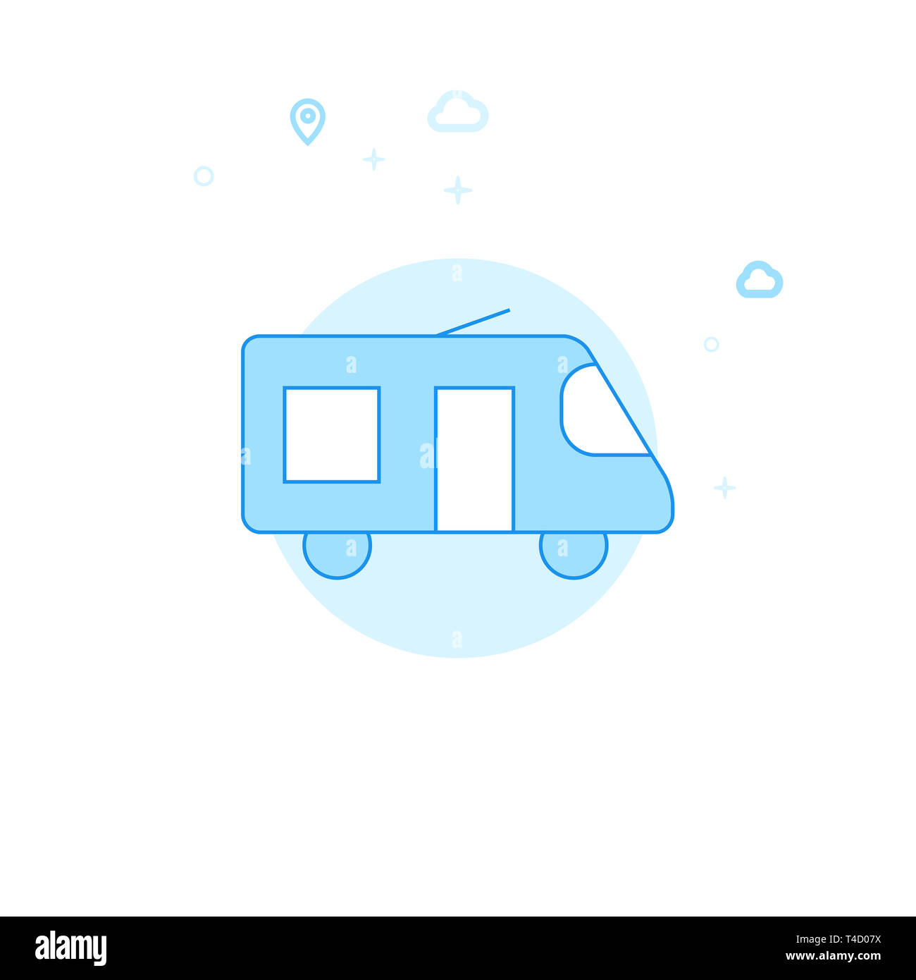 Minibus, Microbus or Shuttle Bus Flat Icon. City, Urban, Public ...